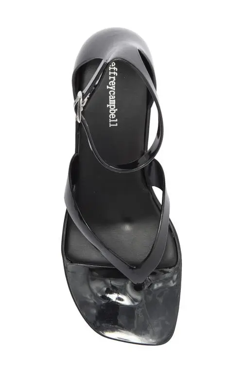Jeffrey Campbell Gummy Ankle Strap Sandal - Black Shiny