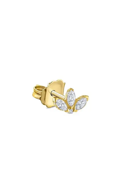 MARIA TASH Diamond Lotus Single Stud Earring - 18k Yellow Gold/diamond