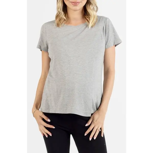 ANGEL MATERNITY Monique Nursing Top - Grey