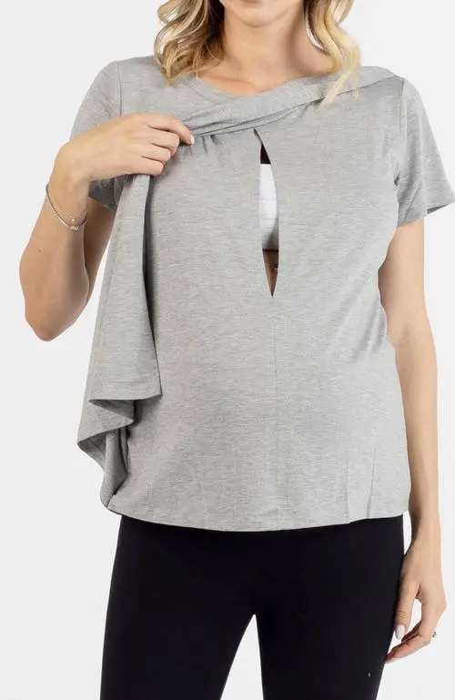 ANGEL MATERNITY Monique Nursing Top - Grey