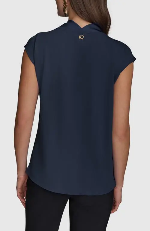 Donna Karan New York Cowl Neck Mixed Media Top - Nightfall