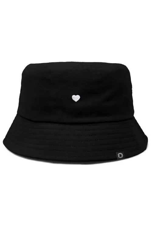 DALIX Heart Bucket Hat - Black