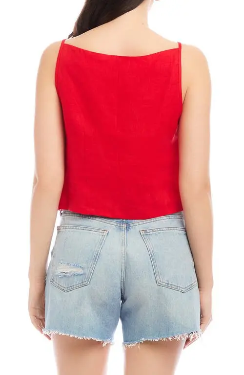 Fifteen Twenty Elis Linen Button-up Top - Cherry