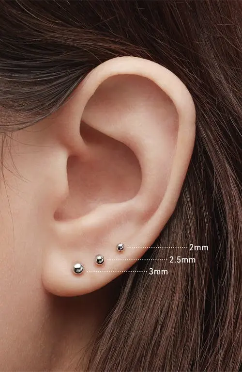 MARIA TASH Ball Threaded Stud Earring - Yellow Gold