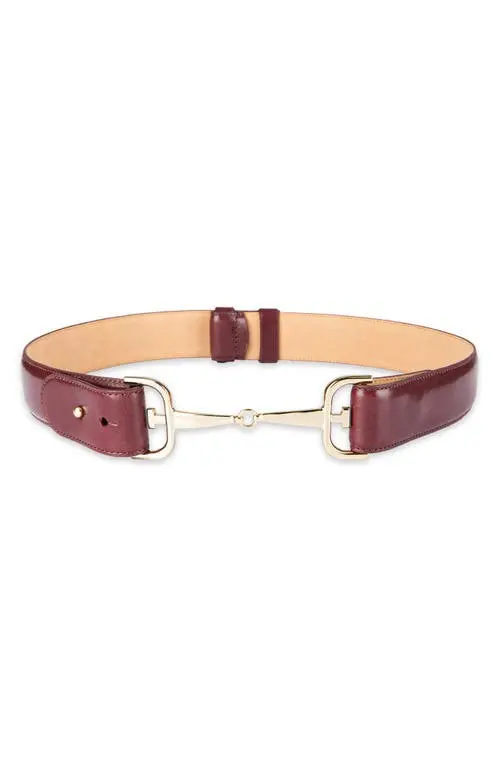 Sam Edelman Horsebit Buckle Leather Belt - Burgundy