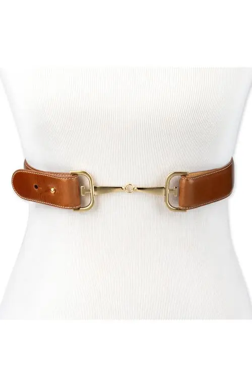 Sam Edelman Horsebit Buckle Leather Belt - Tan