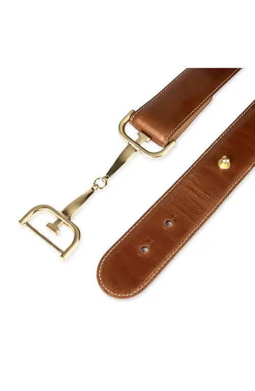 Sam Edelman Horsebit Buckle Leather Belt - Tan