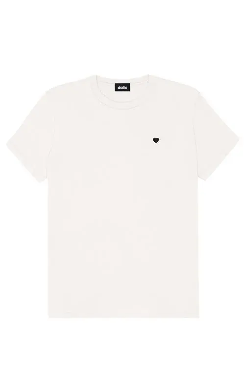 DALIX Heart Jersey Relaxed Tee - Vintage White