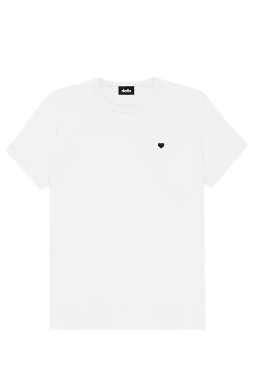 DALIX Heart Jersey Relaxed Tee - White