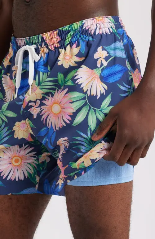 CHUBBIES Floral 5.5-inch Swim Trunks - Navy