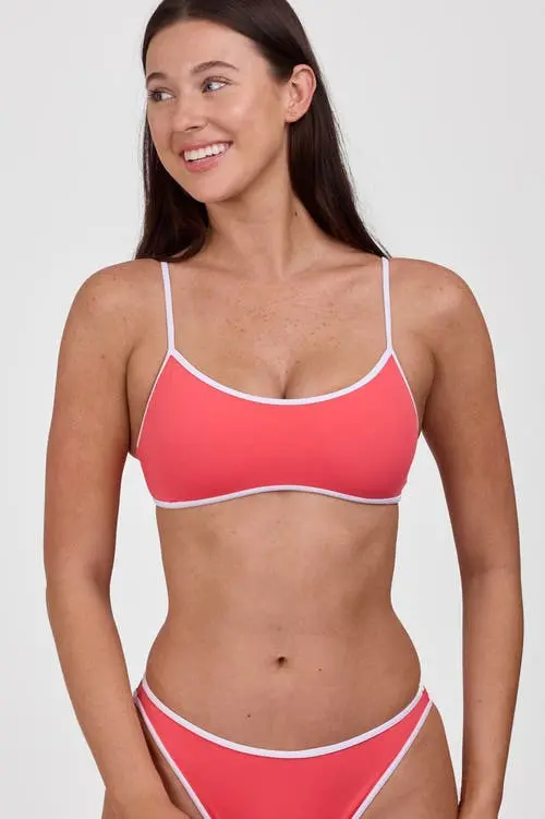 JOLYN Amanda Bikini Top - Coral Reef & White