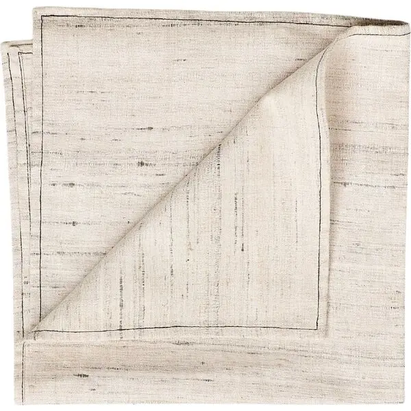 STUDIO VARIOUSLY Kora Off Peace Silk Handloom Napkinset Of 4 - White