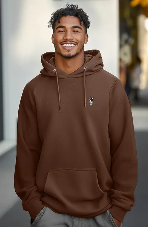 DALIX Astronaut Embroidered Midweight Hoodie - Chestnut