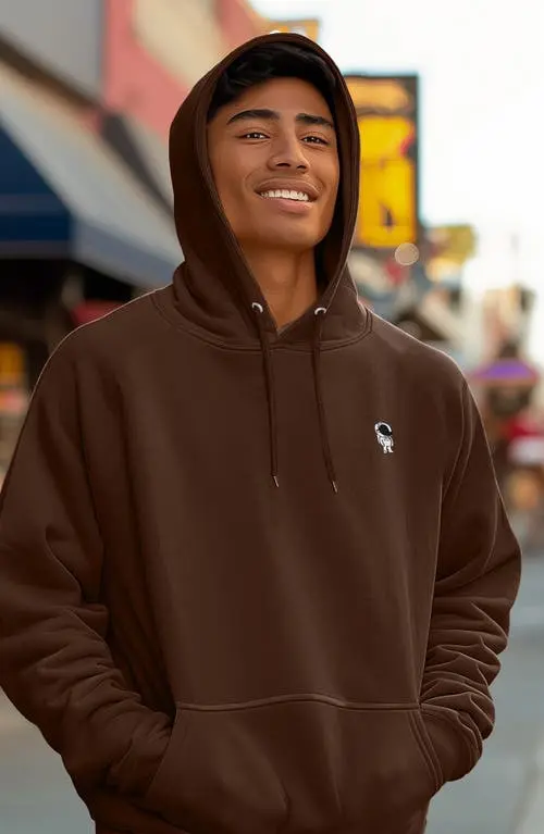 DALIX Astronaut Embroidered Midweight Hoodie - Chestnut