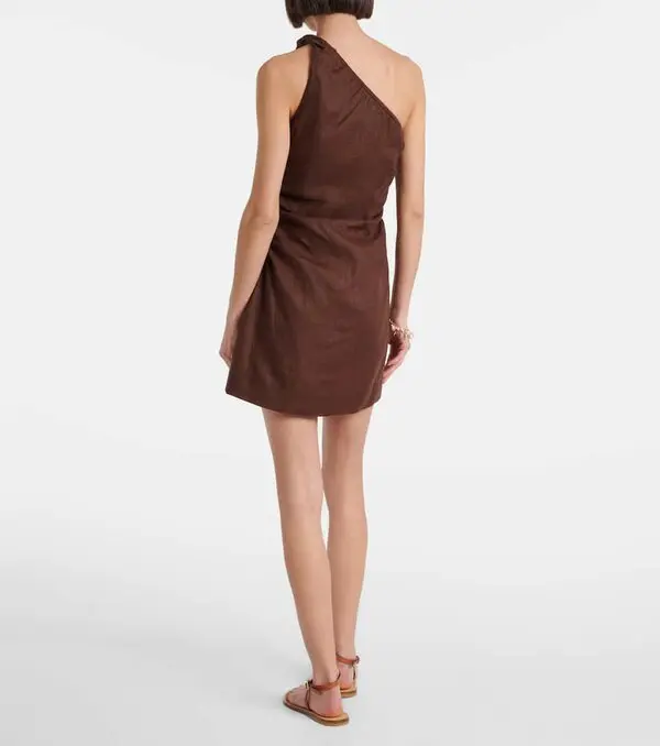 Faithfull The Brand Marga One-shoulder Linen Minidress