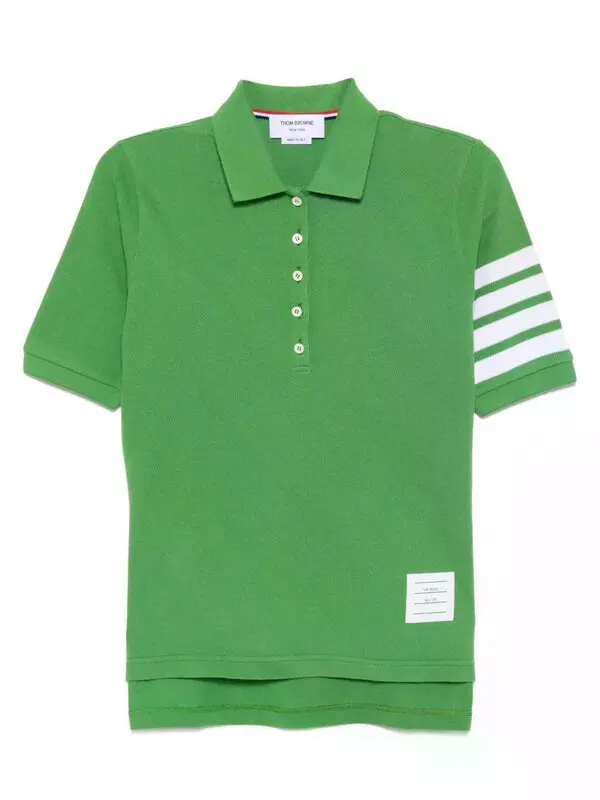 Thom Browne Classic Pique 4 Bar Short-sleeved Polo Top - Green