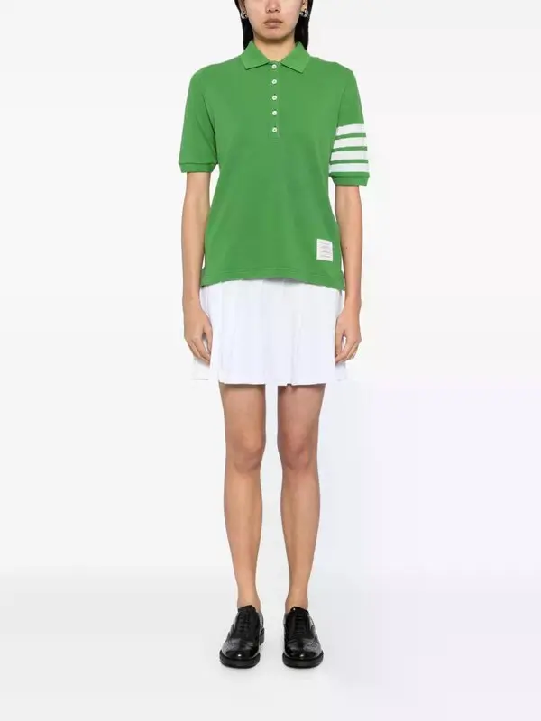 Thom Browne Classic Pique 4 Bar Short-sleeved Polo Top - Green