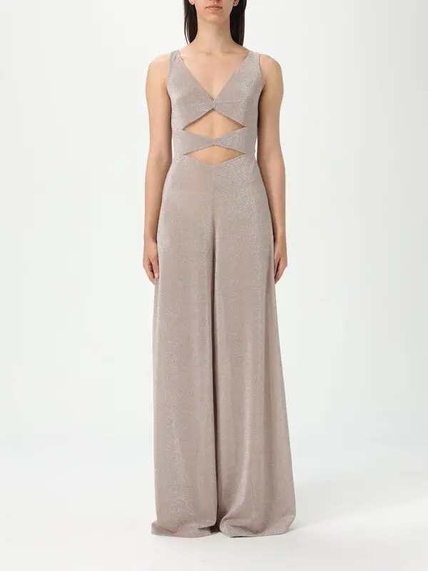 SIMONA CORSELLINI Sleeveless Cut-out Wide-leg Jumpsuit - Pink