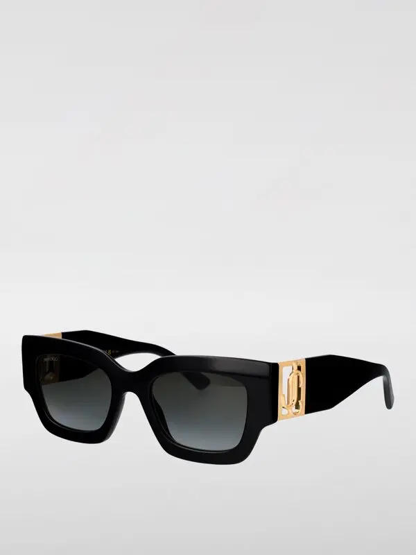 JIMMY CHOO Rectangular Frame Sunglasses With Gold Tone Detail - Black