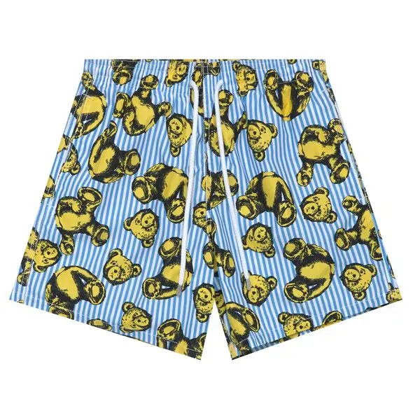 Palm Angels X Vilebrequin Bear Print Swimshorts - Blue