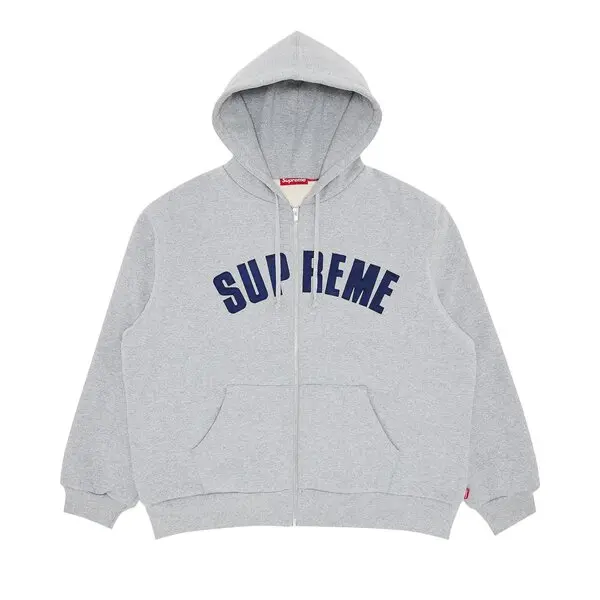 Supreme Arc Thermal Zip Up Hooded Sweatshirt - Grey | Editorialist