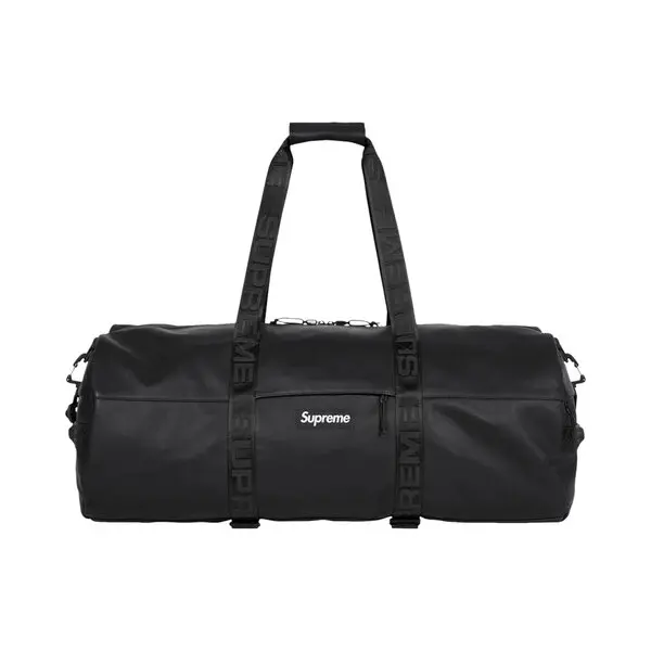 Supreme Leather Duffle Bag - Black