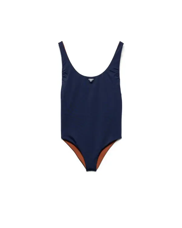 Prada One-piece Jersey Swimsuit - Blue