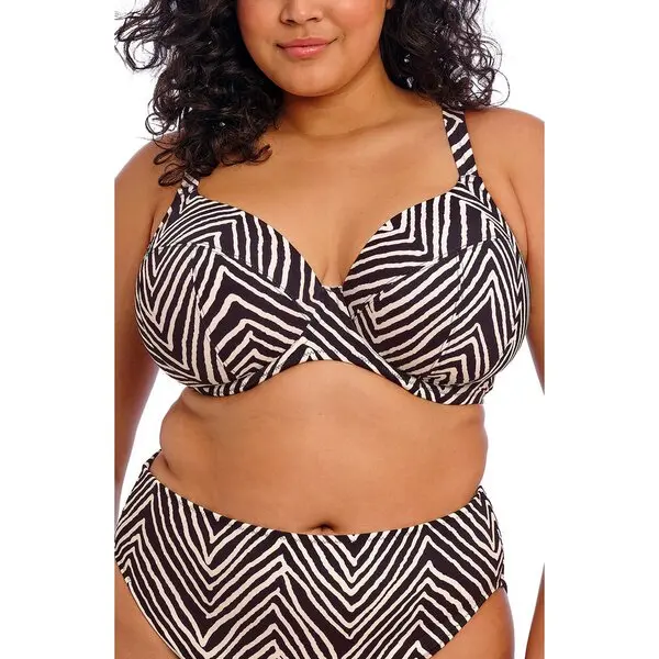 Elomi Fiji Falls Underwire Plunge Bikini Top - Black