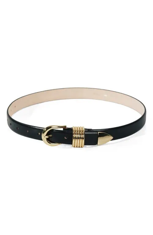 DEHANCHE Hollyhock Leather Belt - Black/ Gold