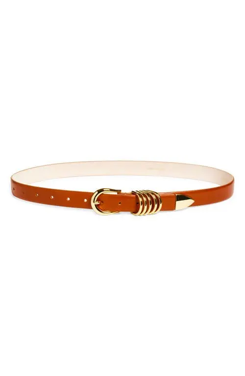 DEHANCHE Hollyhock Leather Belt - Terre/ Gold