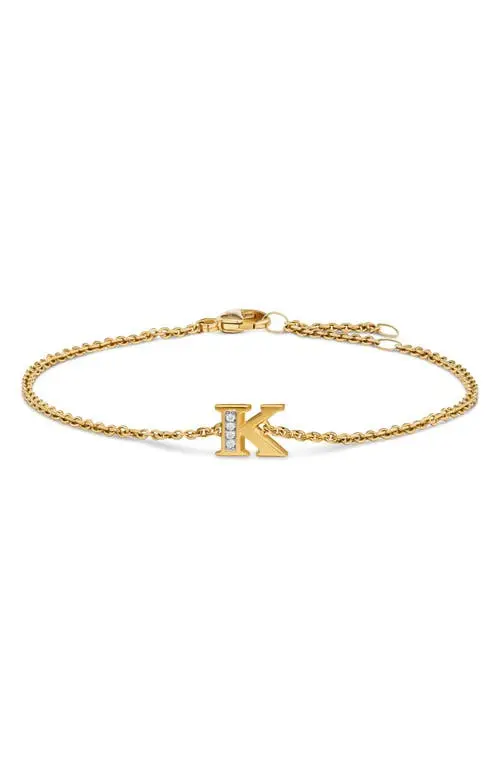 David Yurman Petite Pavé Initial Chain Bracelet - Diamond K