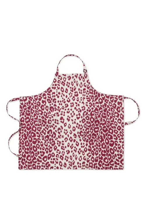 MATOUK Linen Apron - Iconic Leopard Crimson