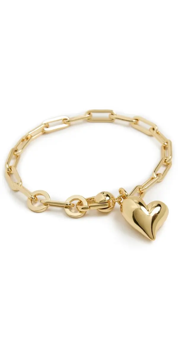 Jenny Bird Puffy Heart Bracelet - High Polish Gold