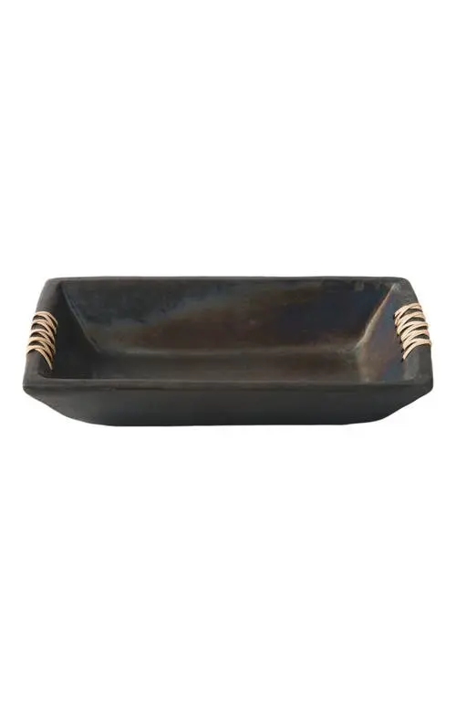 MELA ARTISANS Longpi Clay Serving Plater - Black