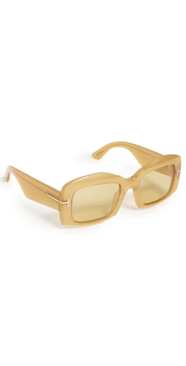 TOM FORD Venetia Rectangular Sunglasses - Shiny Opal Honey