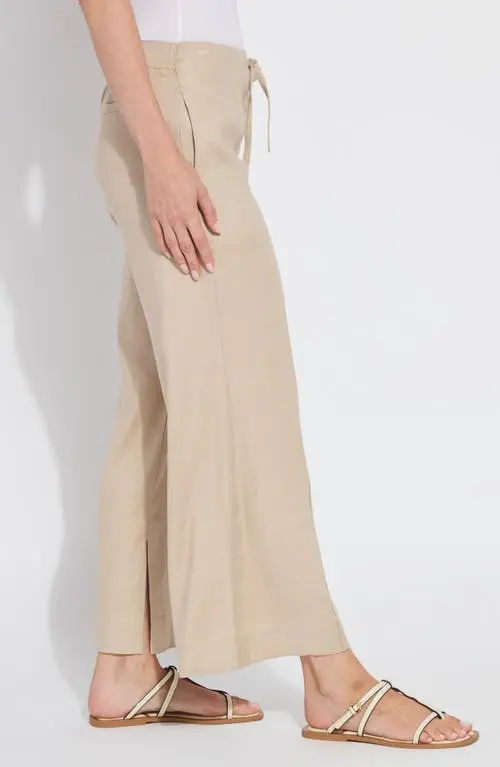 Lyssé Nixie Drawstring Blend Wide Leg Pants - Linen