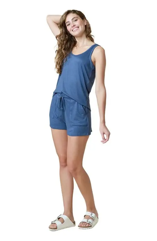 SOFTIES Dream Jersey Tank Top With Shorts Set - Indigo