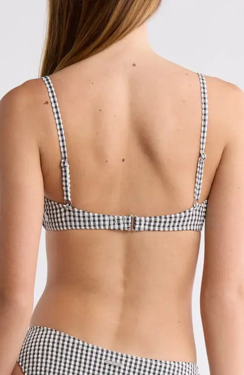 BILLABONG Cara Wave Check Tie Front Bikini Top