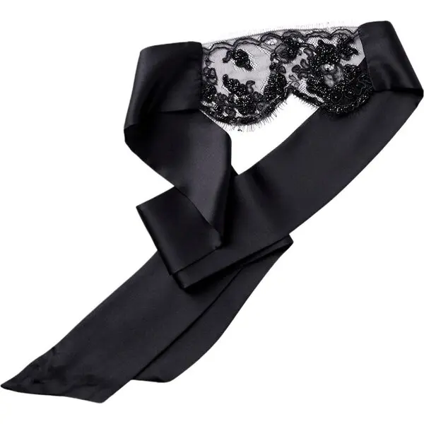 Kiki De Montparnasse Lace Beaded Blindfold - Black