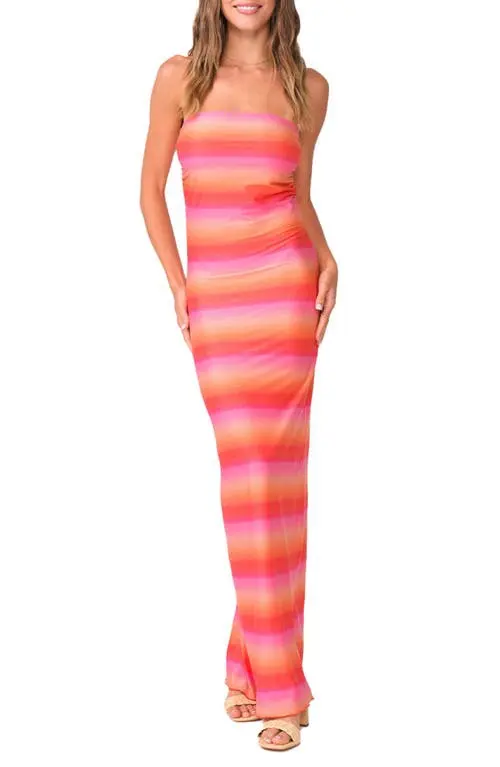 PQ Sofia Stripe Tube Maxi Dress - Sunset Glow