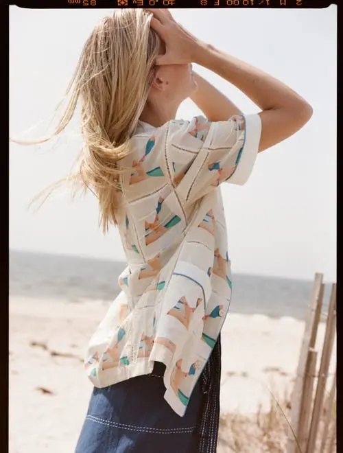 TOMBOLO Seascape Drop-out" Patchwork Shirt