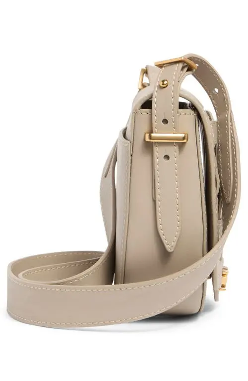 Sam Edelman Small Bay Leather Saddle Crossbody Bag - Light Taupe