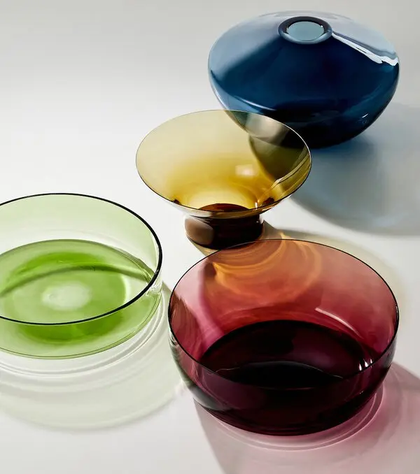 NASONMORETTI Jellyfish Set Of 4 Glass Centerpieces
