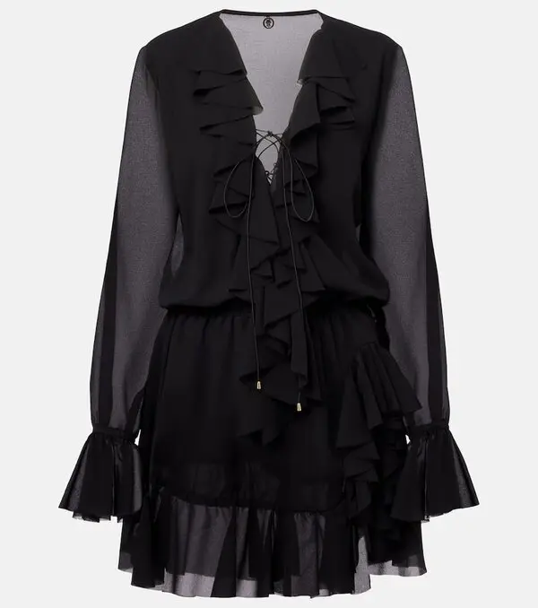BANANHOT Bellen Ruffled Mini Dress - Black