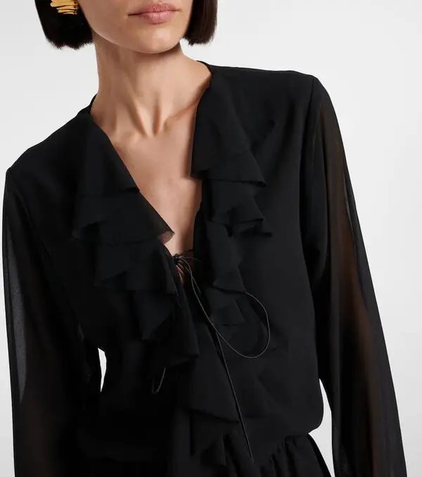 BANANHOT Bellen Ruffled Mini Dress - Black