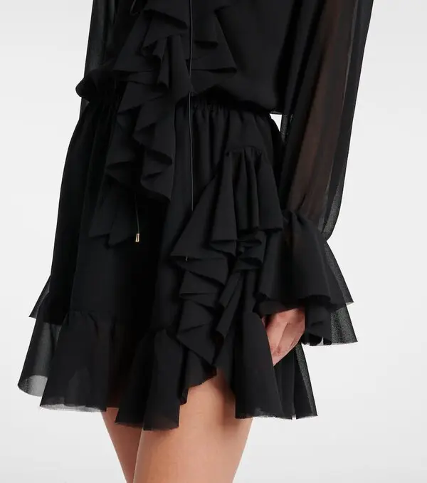 BANANHOT Bellen Ruffled Mini Dress - Black