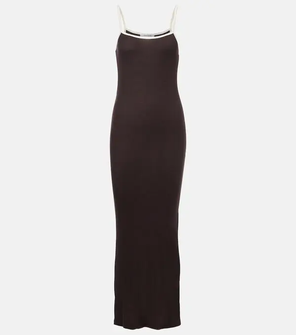 AYA MUSE Jersey Slip Dress - Brown