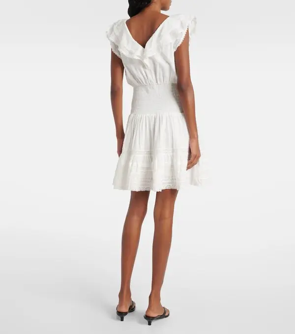 Poupette St Barth Della Striped Cotton Minidress - White