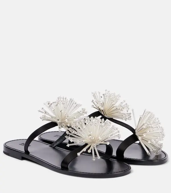 Emilio Pucci Beaded Sandals - Black