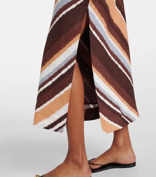 Faithfull The Brand Marga Striped One-shoulder Linen Maxi Dress